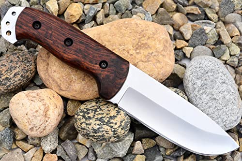 ALZAFASH Handmade Horizontal Carry Knife with Honing Steel , Hunting Knife with Sharpening Steel