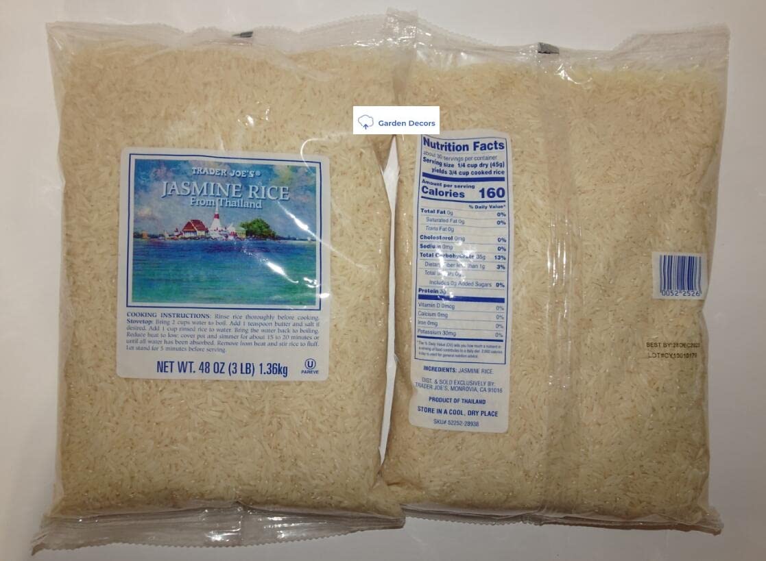Trader Joe’s Jasmine Rice from Thailand 48oz 1.36kg (Two Bags)