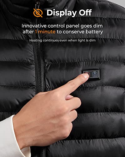 Neberon Heated Vest for Men with Battery Pack Rechargeable, 6 Heating Zones, Double Switches for Hunting Hiking Golf Fishing