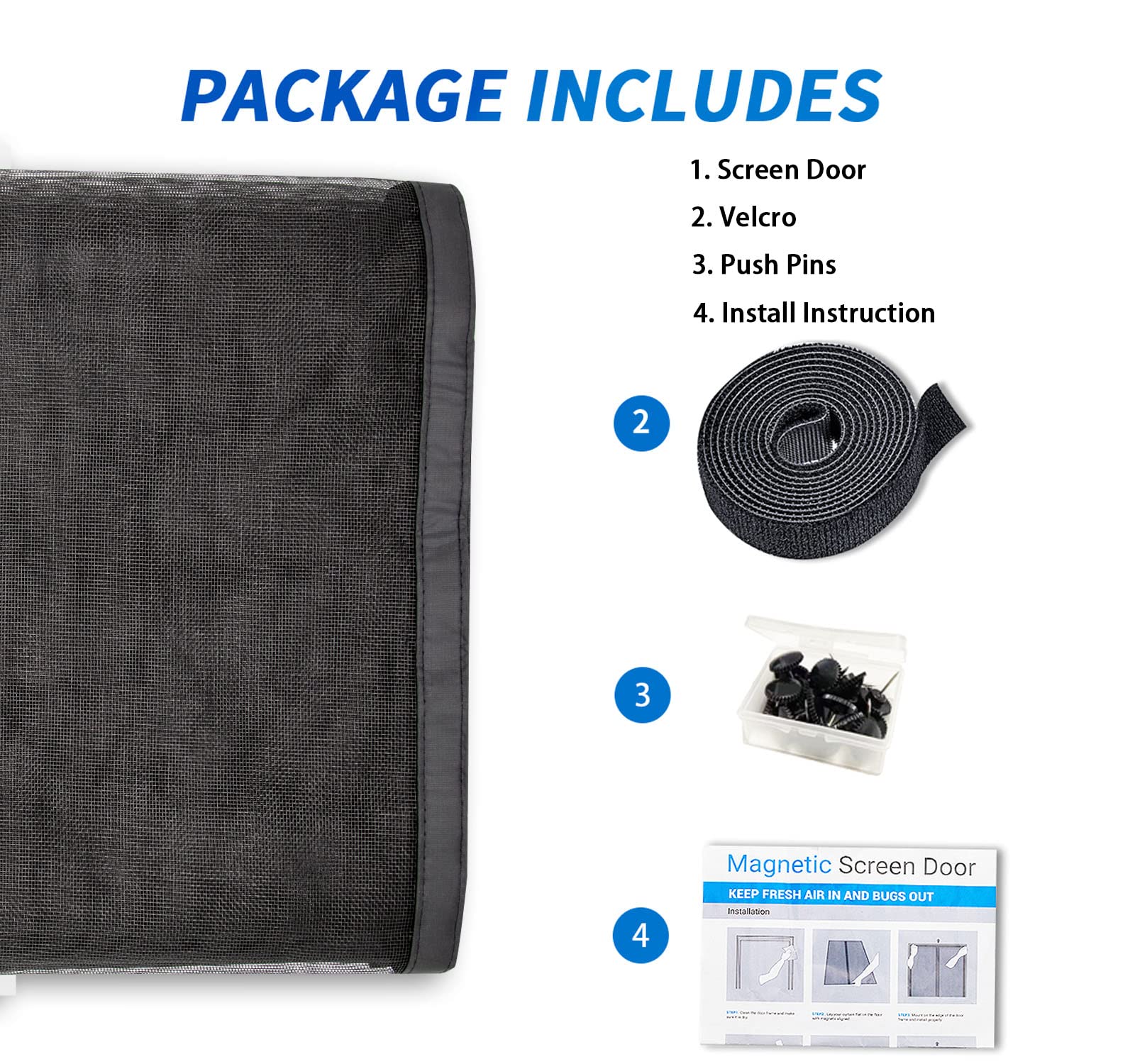 Garage Door Screen For 1 Car 10x8FT, Magnetic Screen Garage with Retractable Fiberglass Mesh and Heavy Duty Weighted Bottom, Easy Assembly & Pass, Hands Free Screen Door w/ 40 Magnets for Garage/Patio