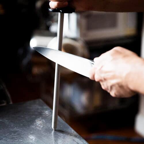 ALZAFASH Handmade Horizontal Carry Knife with Honing Steel , Hunting Knife with Sharpening Steel