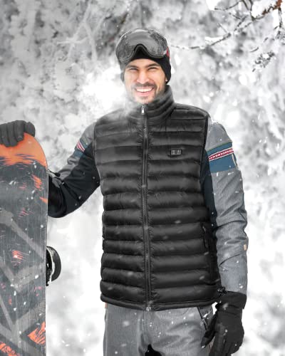 Neberon Heated Vest for Men with Battery Pack Rechargeable, 6 Heating Zones, Double Switches for Hunting Hiking Golf Fishing