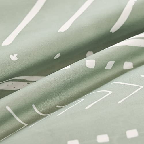 Smoofy Aztec Sage Green Comforters Twin Size, Folkloric Art Pattern Bedding Sets Twin Boho Aztec Bohemian Twin Comforter Set with Soft Microfiber Fill Bedding, 1 Comforter, ONLY 1 Pillowcase