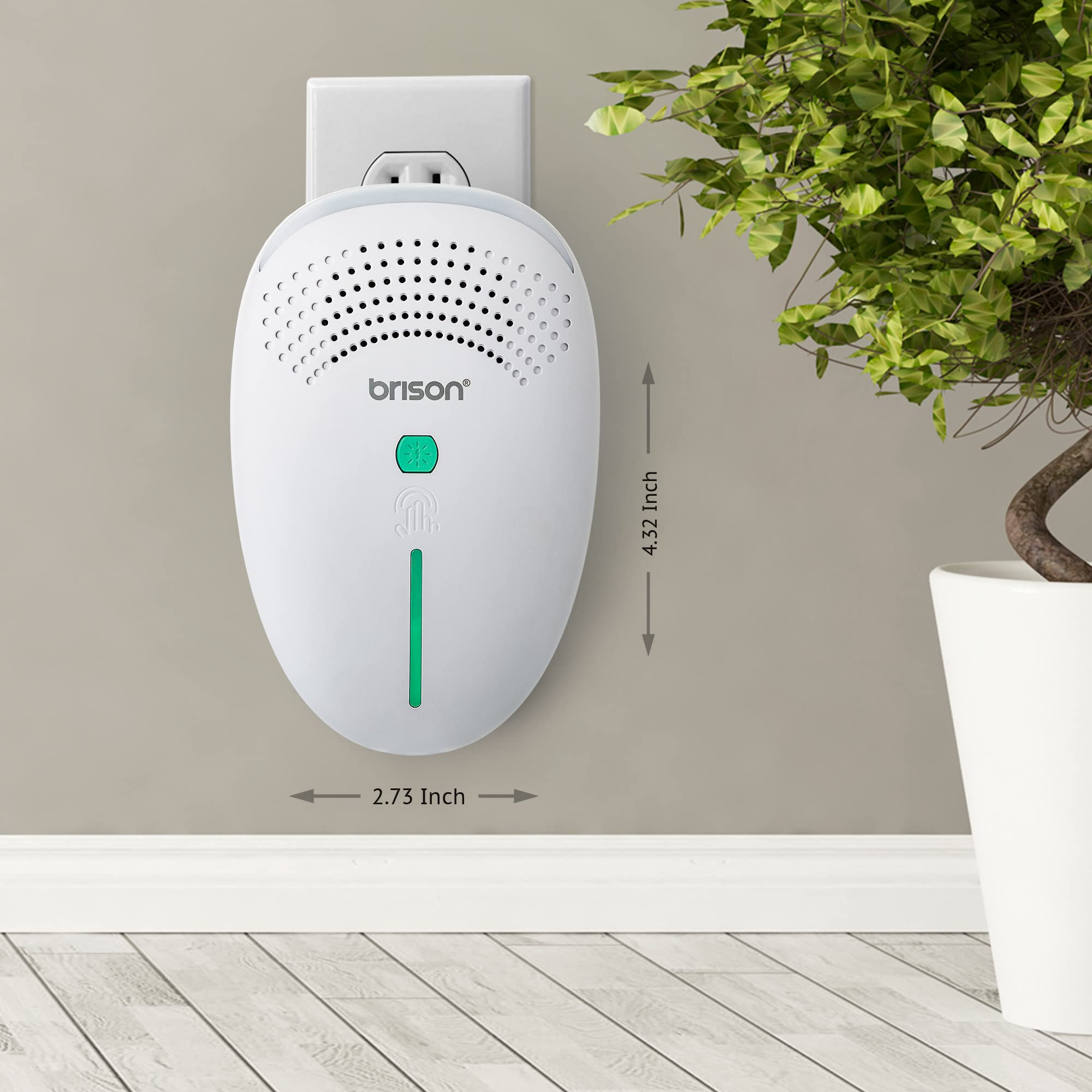 BRISON [1-Pack] Ultrasonic Pest Repeller Plug-in Control Electronic Insect Repellent Gets Rid Mosquito Bed Bugs Roach Spiders Fleas Mice Ants Fruit Fly