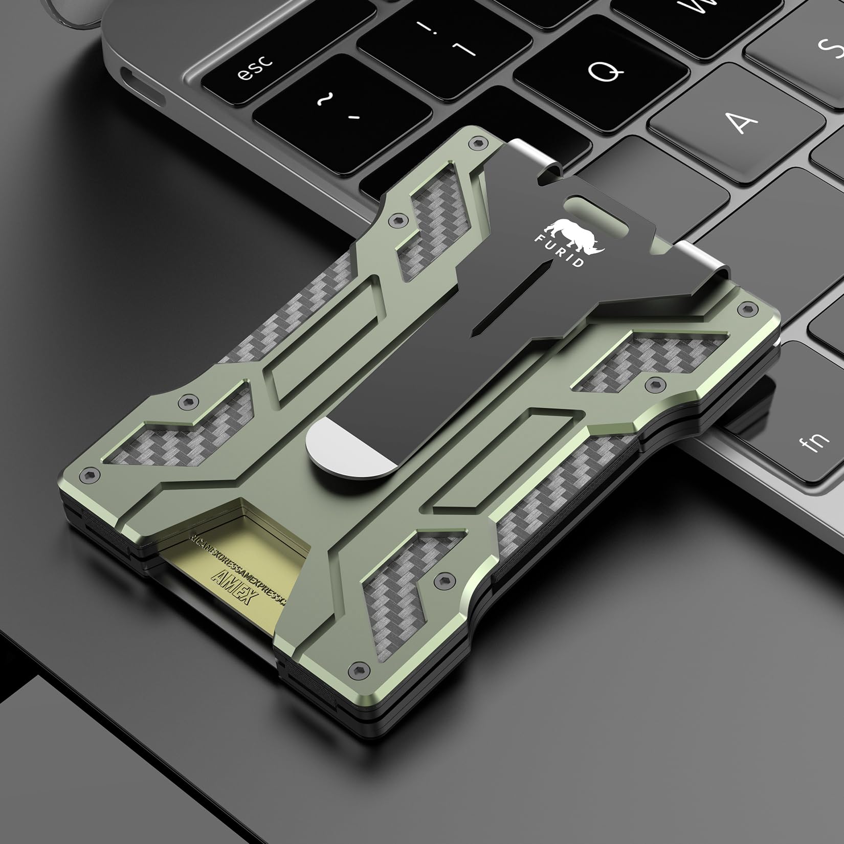 furid Metal Wallet for Men Slim: Tactical Wallet - Minimalist Wallet Rfid Card Holder - Money Clip Wallet for Men Thin