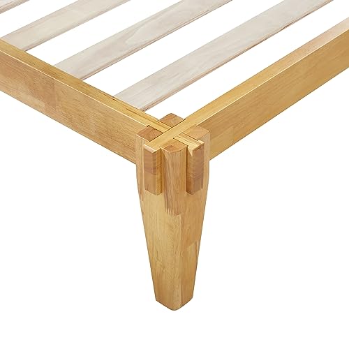 Bme Chalipa 14” King Bed Frame - Solid Wood Platform Bed - Japanese Joinery Bed Frame - Wood Slat Support - No Box Spring Needed - Easy Assembly - Minimalist & Modern Style, Golden Natural