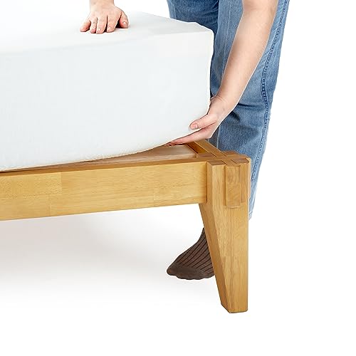 Bme Chalipa 14” King Bed Frame - Solid Wood Platform Bed - Japanese Joinery Bed Frame - Wood Slat Support - No Box Spring Needed - Easy Assembly - Minimalist & Modern Style, Golden Natural