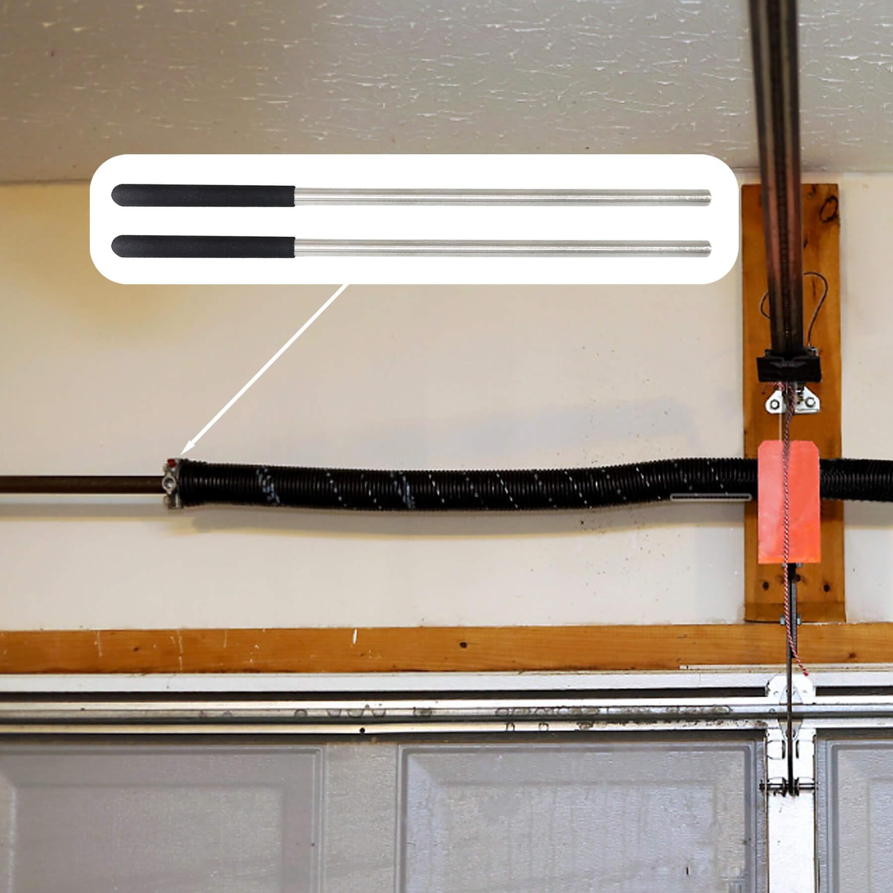 Zadery 1 Pair Torsion Spring Winding Rods with Non-Slip Handle, 16 Inch Length Winding Bars for Adjusting or Replacing Garage Door Torsion Springs, 1/2 inch Diameter Round Steel Rods