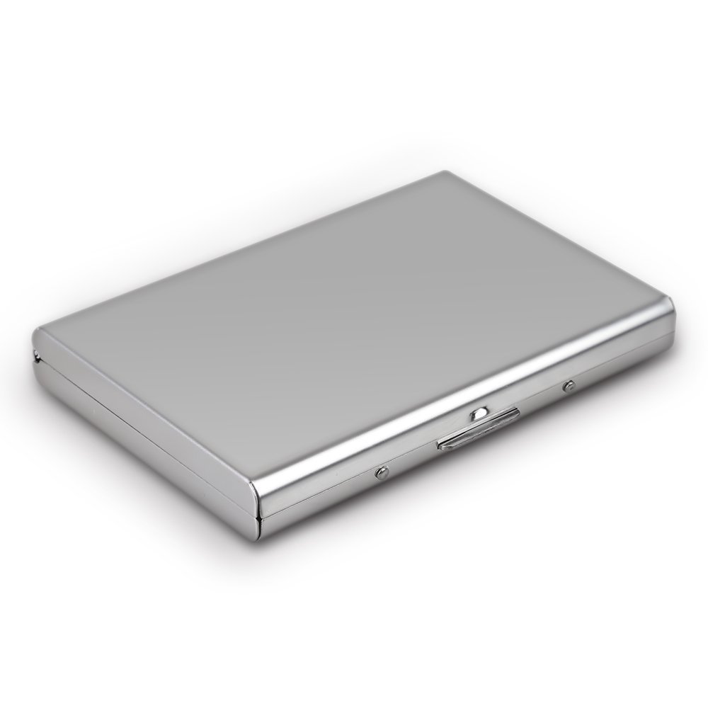 Feisuo Ultra Thin Aluminum Metal Wallets - RFID Blocking Credit Card Wallet Holder for Men & Women - Best Card Protector with 6 PVC Slots and Durable Stainless Steel Latch
