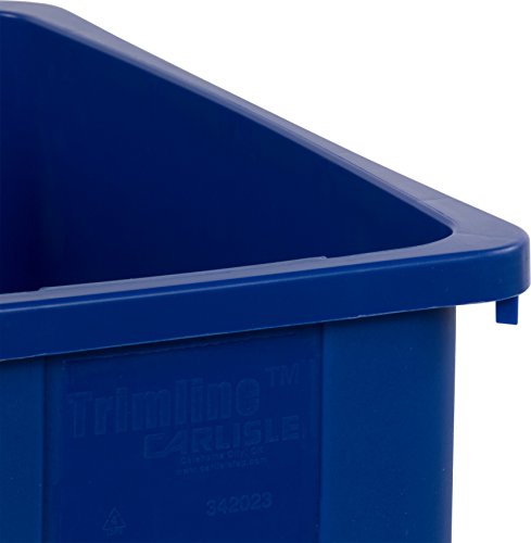 Carlisle FoodService Products 34202314 TrimLine Polyethylene Waste Container, 23 Gallon Capacity, 20" Length x 11" Width x 29.88" Height, Blue (Case of 4)