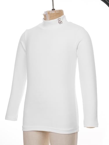 Jizyo Kids Boys Girls Thermal Underwear Tops Basic Long Sleeve Turtleneck Undershirts Baselayer T-Shirts Sweater Tops White 9-10 Years