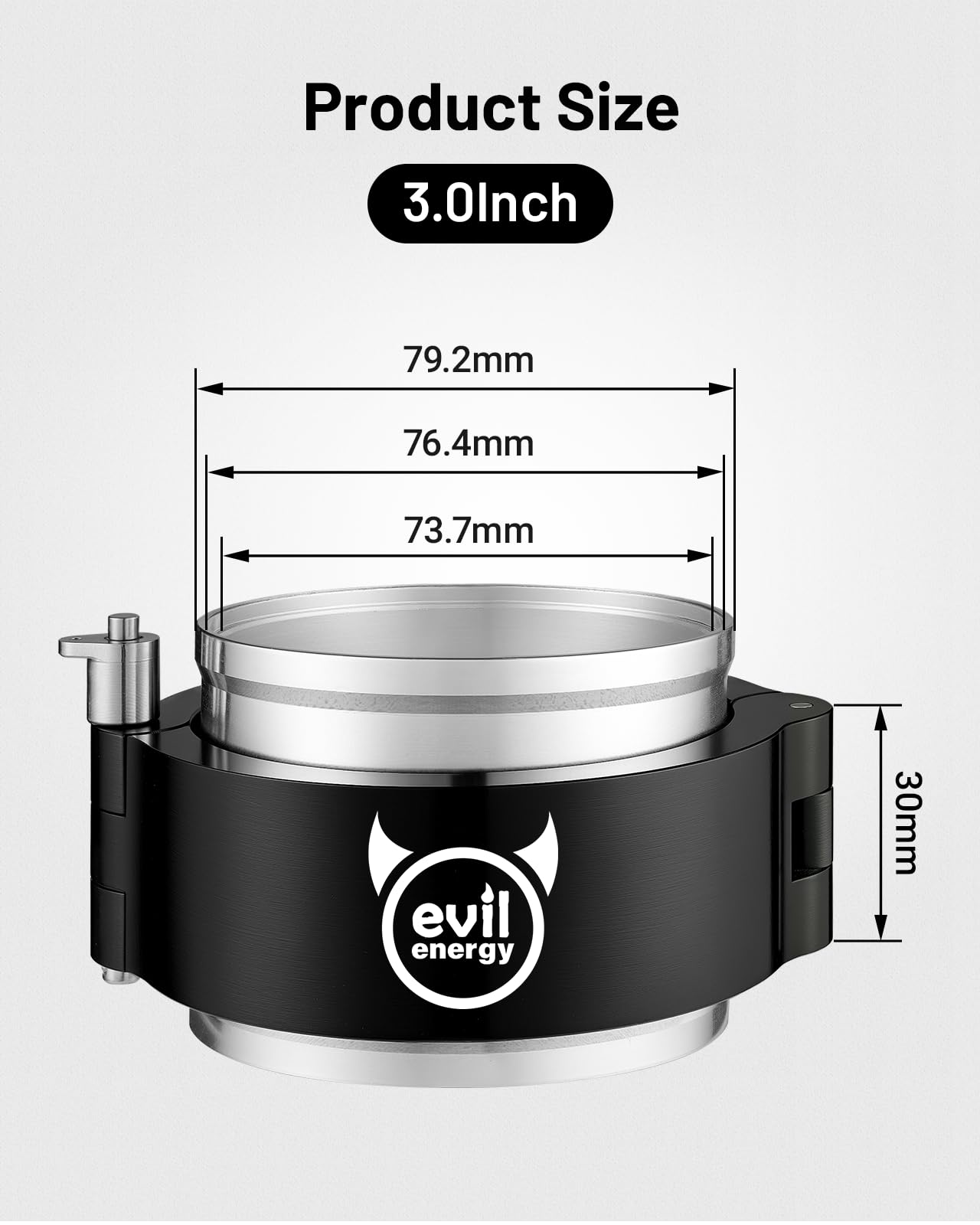 EVIL ENERGY V Band Aluminum, Quick Release V Band Clamp with Flange Intake Intercooler Pipe Clamp (1, 3")