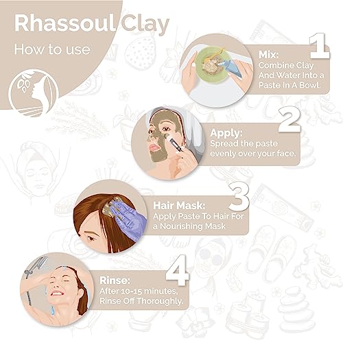 Fatima's Garden Rhassoul Clay with Argan & Eucalyptus - Detox & Soften, 1Kg