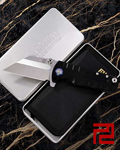 ARTISANCUTLERY Tactical Knife Proponent Folding Knife S35VN Steel Blade with Aviation Grade Titanium Alloy Handle Fixed Blade EDC Knife for Hunting,Camping and Outdoor 1820G Black