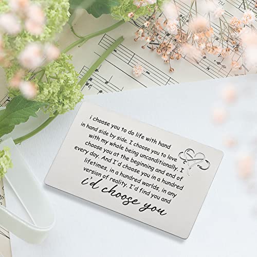 clesellix Love Note Wallet Insert Card, Engraved Wallet Insert Card for Men, Him, Boyfriend Valentine Wedding Anniversary Christmas Birthday Gifts Stocking Stuffer Christmas Predeployment Gift WC5