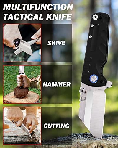 ARTISANCUTLERY Tactical Knife Proponent Folding Knife S35VN Steel Blade with Aviation Grade Titanium Alloy Handle Fixed Blade EDC Knife for Hunting,Camping and Outdoor 1820G Black