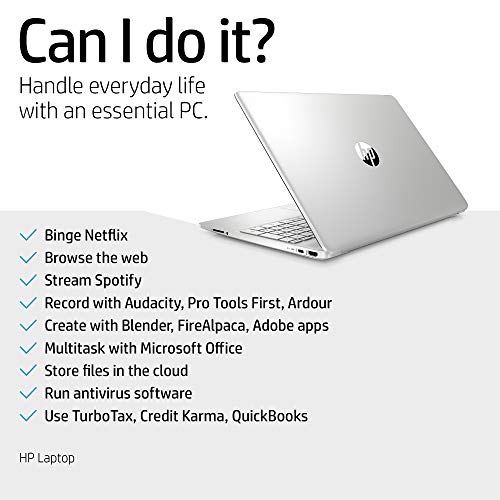 HP 15-dy1036nr 10th Gen Intel Core i5-1035G1, 15.6-Inch FHD Laptop, Natural Silver