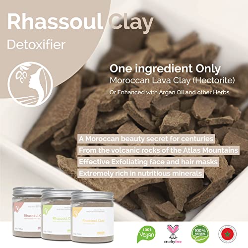 Fatima's Garden Rhassoul Clay with Argan & Eucalyptus - Detox & Soften, 1Kg