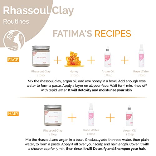 Fatima's Garden Rhassoul Clay with Argan & Eucalyptus - Detox & Soften, 1Kg