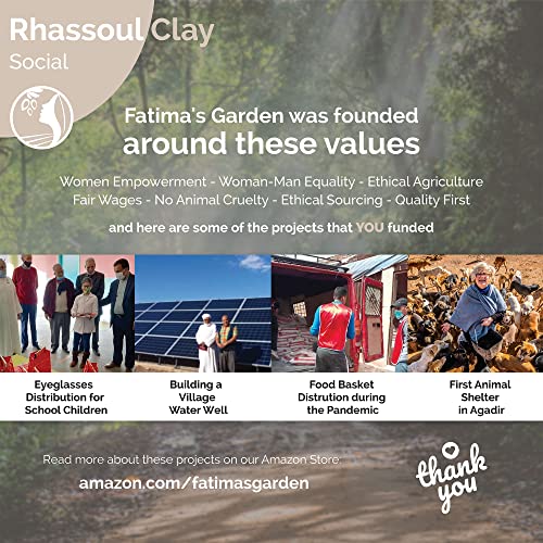 Fatima's Garden Rhassoul Clay with Argan & Eucalyptus - Detox & Soften, 1Kg