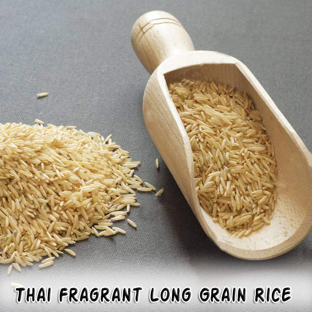 Golden Brown Jasmine Rice - Naturally Sourced Thai Fragrant Long Grain Gluten Free GMO free Vegan Kosher Halal Rice - 32OZ (2Lb)