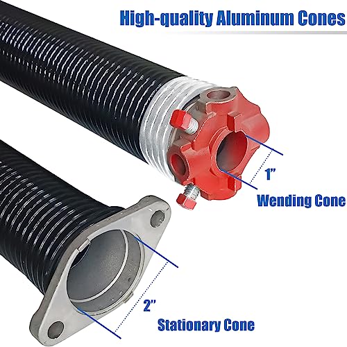 Garage Door Torsion Springs Set(.218x2x26"), Pair of 2" ID Electrophoresis Coated Heavy Duty Torsion Spring Replacement for Garage Doors, with 2pcs Non-Slip Winding Bars,Minimum 16000 Cycles