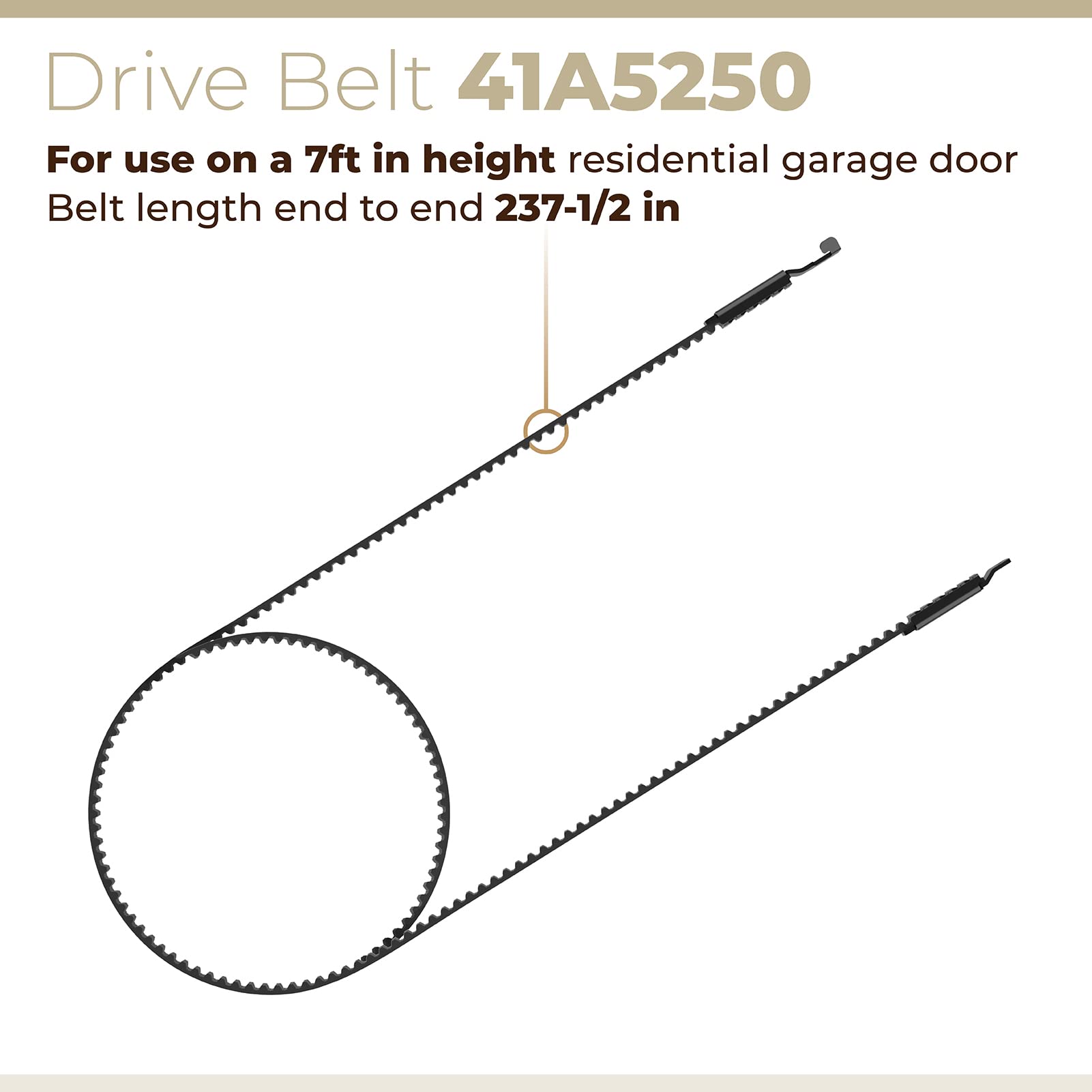 41A5250 Garage Door Belt 237" Replacement for 7ft Height Garage Door Compatible with Chamberlain, liftmaster, sentex, whisperdoor Garage Door Openers