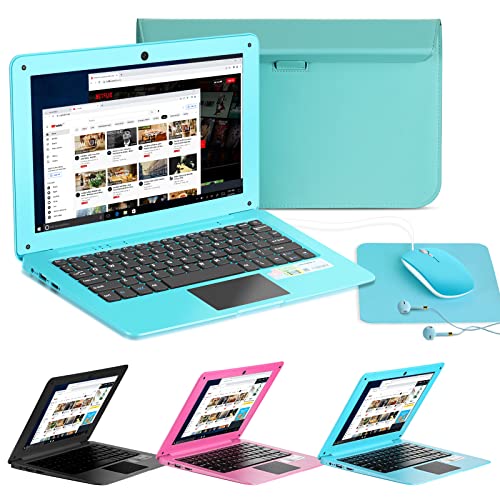 Monitech 10.1” Mini Laptop, 2GB RAM and 32GB SSD Netbook, Small Laptop with USB 3.0, Full HD IPS Display Pink Laptop Computer, Dual Core Lightweight Laptop, Ultra Thin Notebook Computer Windows 10