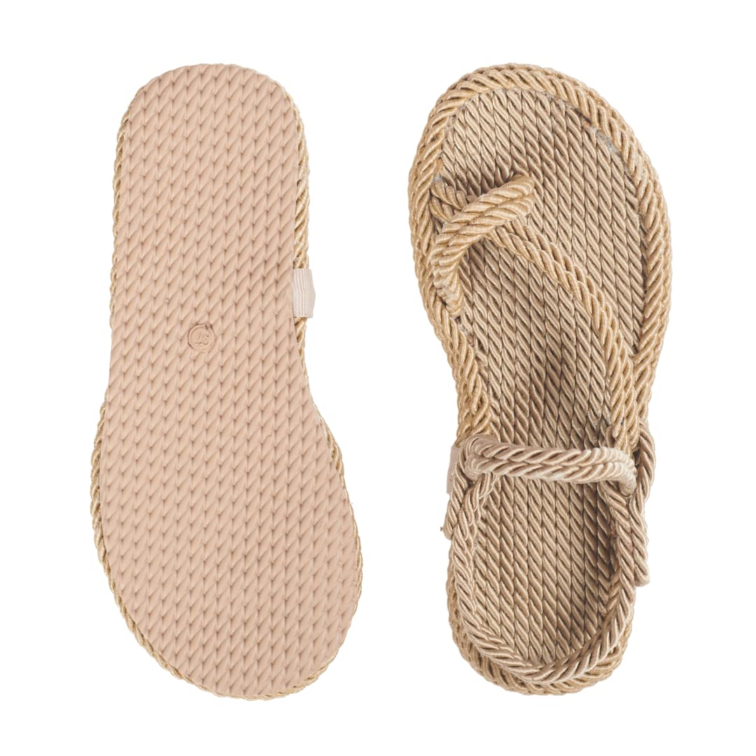 Women's Sandals - Handmade Rope Sandals, JC, Gladiator Style| Beach and Casual Wear |Stylish, Comfortable, Breathable-Bronze