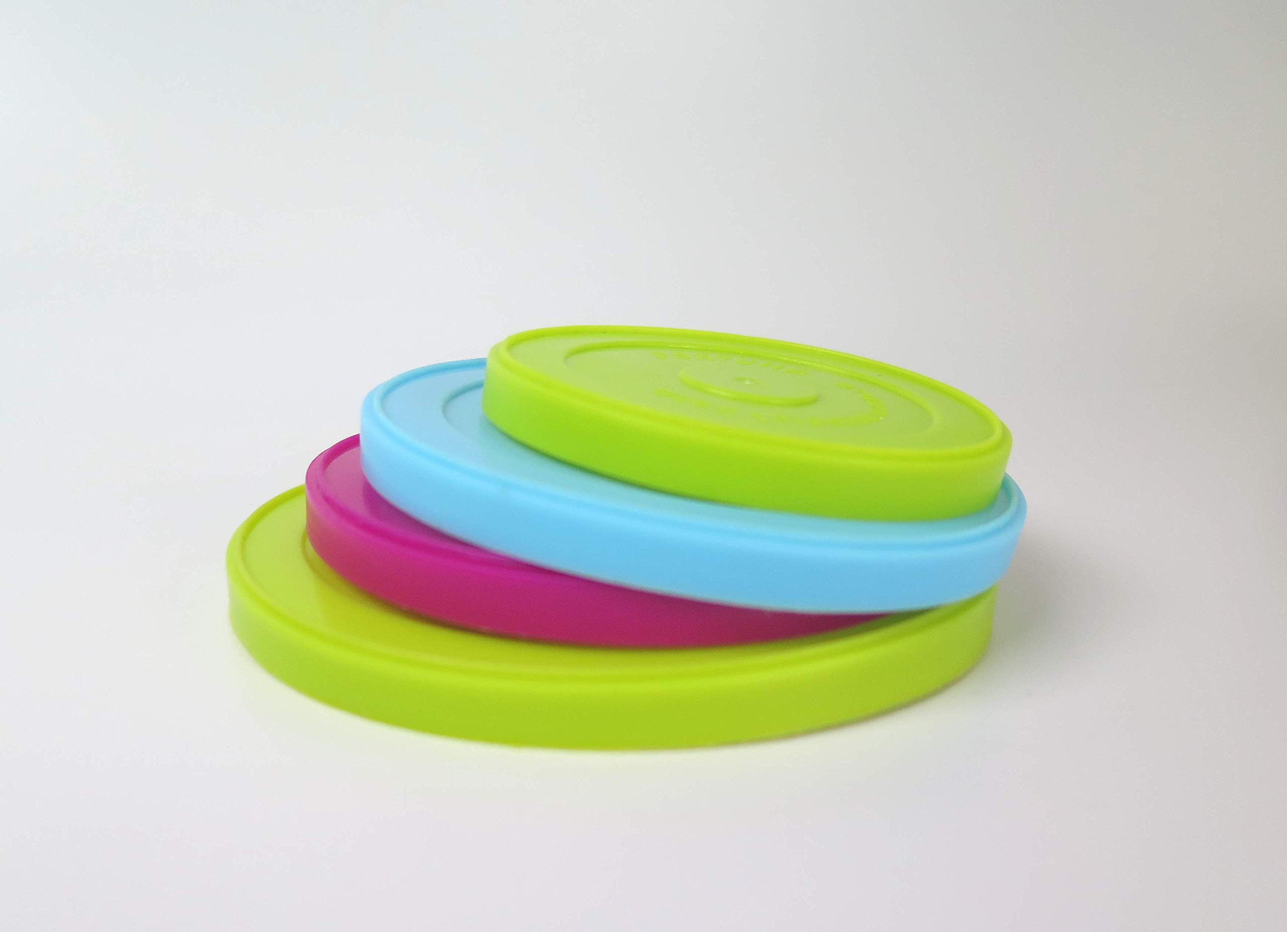 Tredoni 4 Plastic Tin Can Lid/Cover, Jar Sealer Storage Cap - 3 Sizes Set (4 Pieces), Multicolor