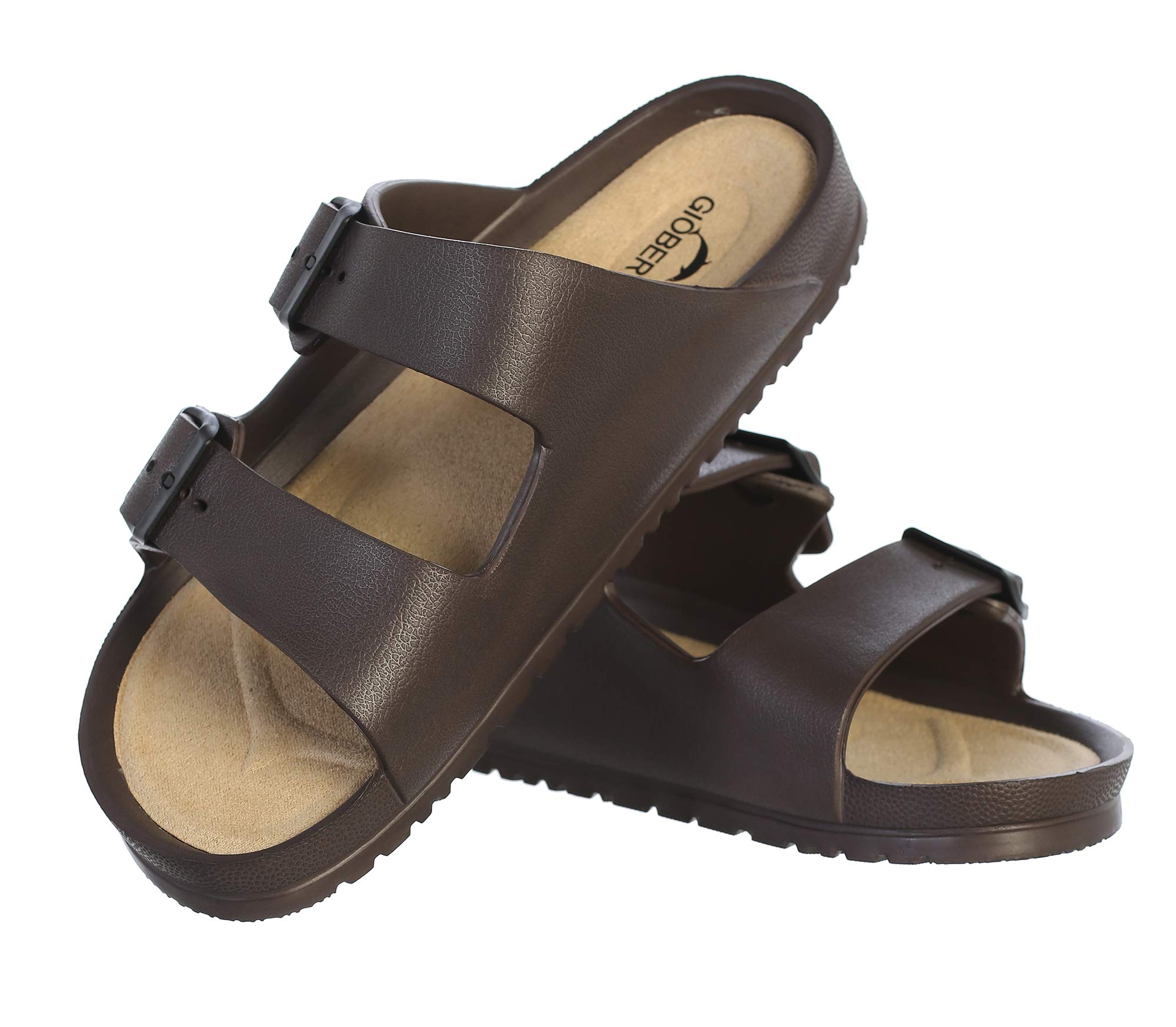 Gioberti Men EVA Sandals with Arch Support and Adjustable Strap, Brown, Size 6