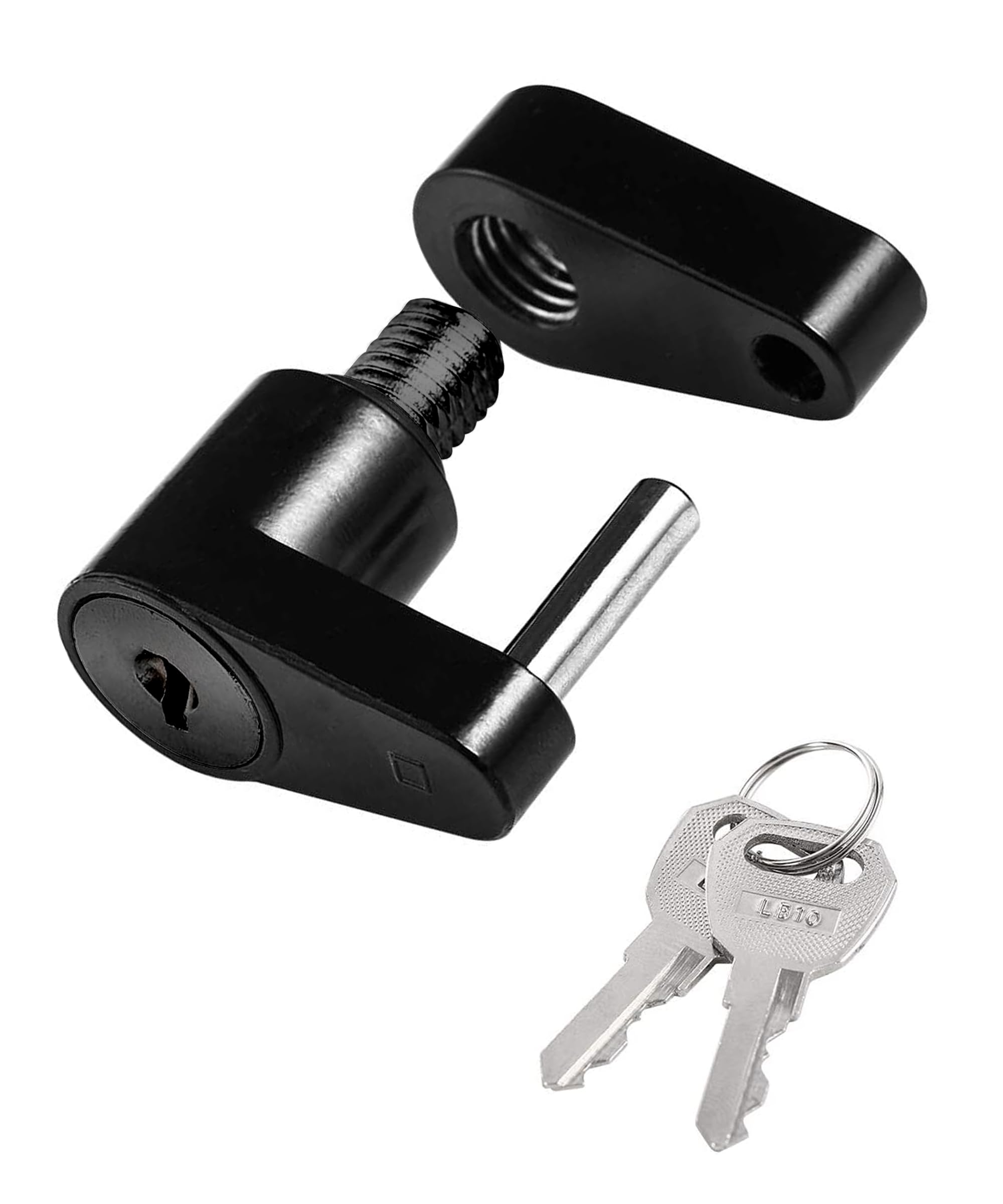 ESEWALAS Trailer Tongue Coupler Lock,Trailer Tongue Coupler Lock Pin,Dia 1/4 Inch,3/4 Inch Span,Security Full Protection Towing Power Hauling,Trailer Hitch Lock (Black)