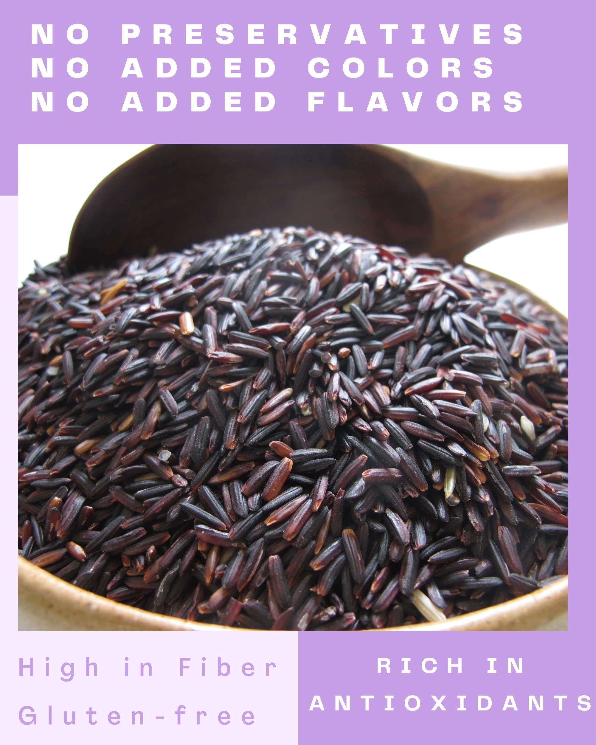 Organic Riceberry Rice - Purple Thai Black Jasmine Rice - Premium Freshness - Small Lot Harvest Direct from our Farm to your Table - 2 LB