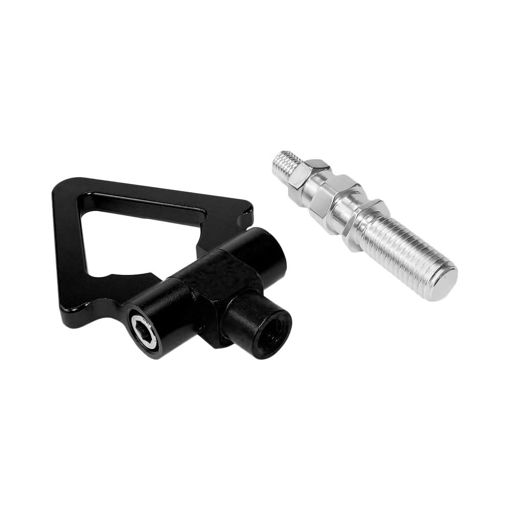 Riloer Front Aluminum Triangle Tow Hook, Front Bumper Tow Towing Hook, Compatible with Scion FR-S BRZ Impreza WRX Sti Compatible with Toyota 86, Black
