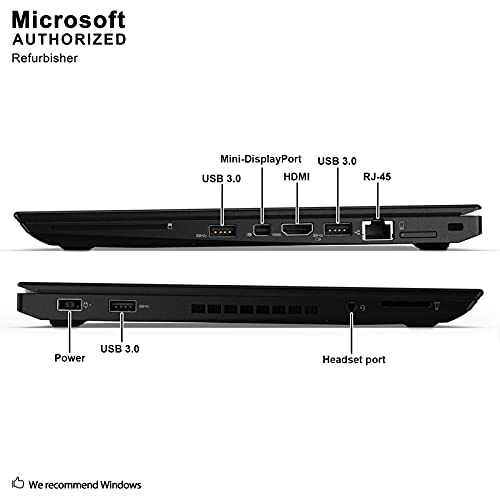 Lenovo ThinkPad T460s 14inch Notebook Intel Core I7-6600U up to 3.4G,Webcam,1920x1080,12G DDR4,256G SSD,USB 3.0,HDMI,Win 10 Pro 64 Bit,Multi-Language Support English, Spanish (Renewed)
