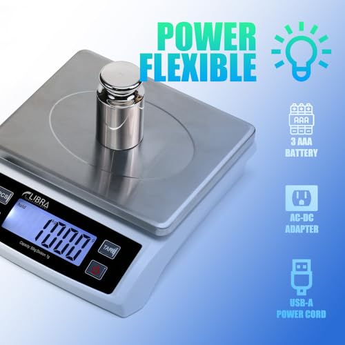 110 lb (50 kg) Digital Postal Scale, Piece Counting, Wide Stainless Steel Pan, AC Adapter, Backlit LCD, Multiple Weight Unit, Capacity: Max 50 kg (110 lb), MIN 5 g (0.2 oz), Division 1 g / 0.1 oz