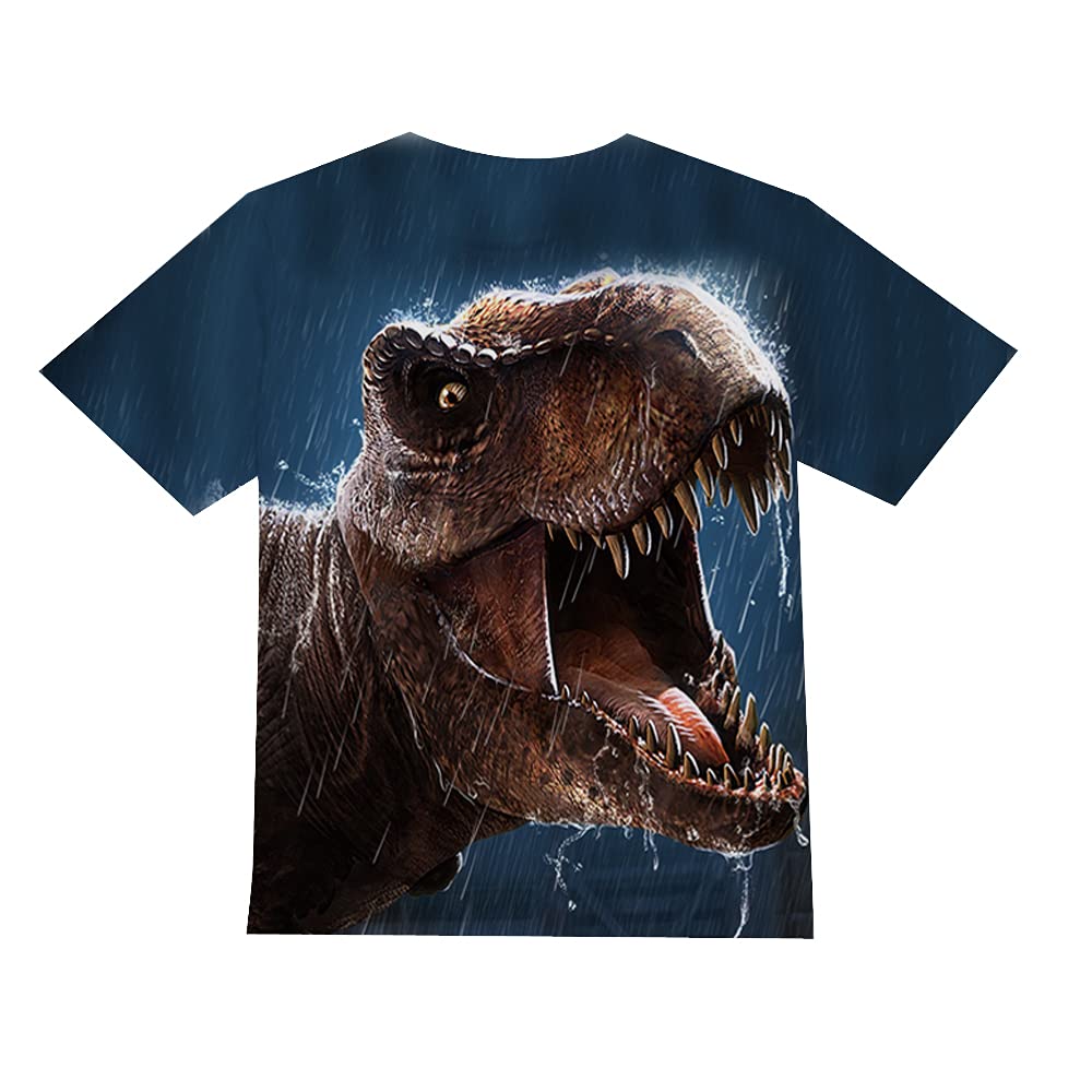 FiveEarl Kids Print 3D Dinosaurs Tees Shirts for Youth Boys Girls 4-14 Years (T11311, 9-10 Years)
