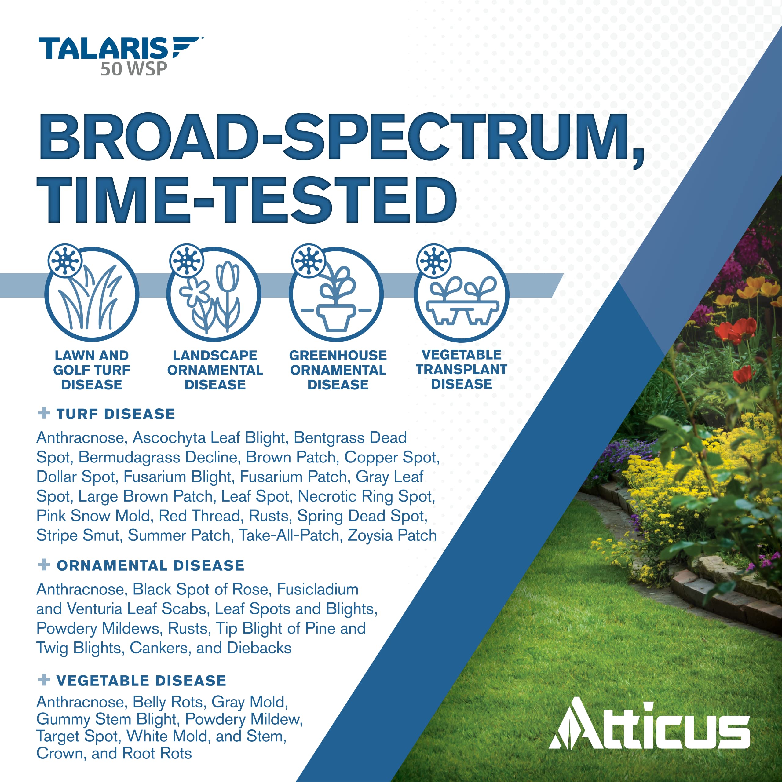 Talaris 50 WSP Fungicide (4 x 8 oz Packets) by Atticus (Compare to Cleary 3336) - Controls Dollar Spot, Brown Patch, Rusts, Blights, and Molds - Thiophanate-Methyl 50%