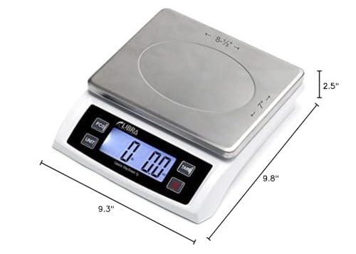 110 lb (50 kg) Digital Postal Scale, Piece Counting, Wide Stainless Steel Pan, AC Adapter, Backlit LCD, Multiple Weight Unit, Capacity: Max 50 kg (110 lb), MIN 5 g (0.2 oz), Division 1 g / 0.1 oz