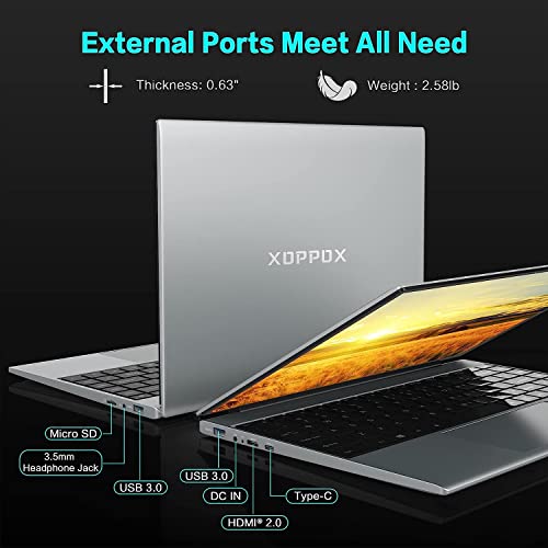 XOPPOX 13.5’’ Laptop Computer, Newest UHD 3000 x 2000 Clear Screen PC Laptops, Windows 10 Home with Intel Celeron N4020 Dual Core 8GB RAM 128GB SSD for Students School Office, Gray
