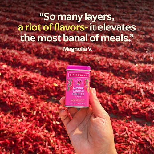 Diaspora Co. Guntur Sannam Chillies | Single-Origin Chili Powder | Medium Heat | All-purpose | 57g Everyday Tin