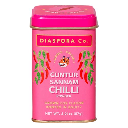 Diaspora Co. Guntur Sannam Chillies | Single-Origin Chili Powder | Medium Heat | All-purpose | 57g Everyday Tin
