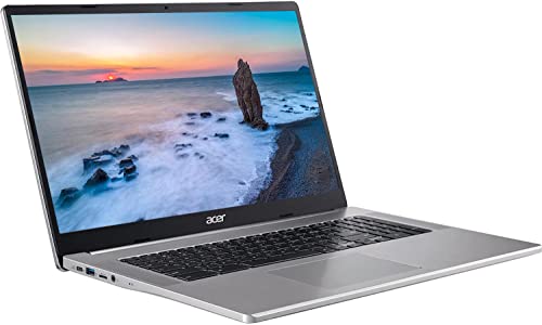 Acer 2022 Chromebook, 17" IPS Full HD(1920x1080) Screen, Intel Celeron Processor Up to 2.80 GHz, 4GB DDR4 Ram, 64GB SSD, Super-Fast 6th Gen WiFi, Chrome OS, Natural Silver(Renewed)