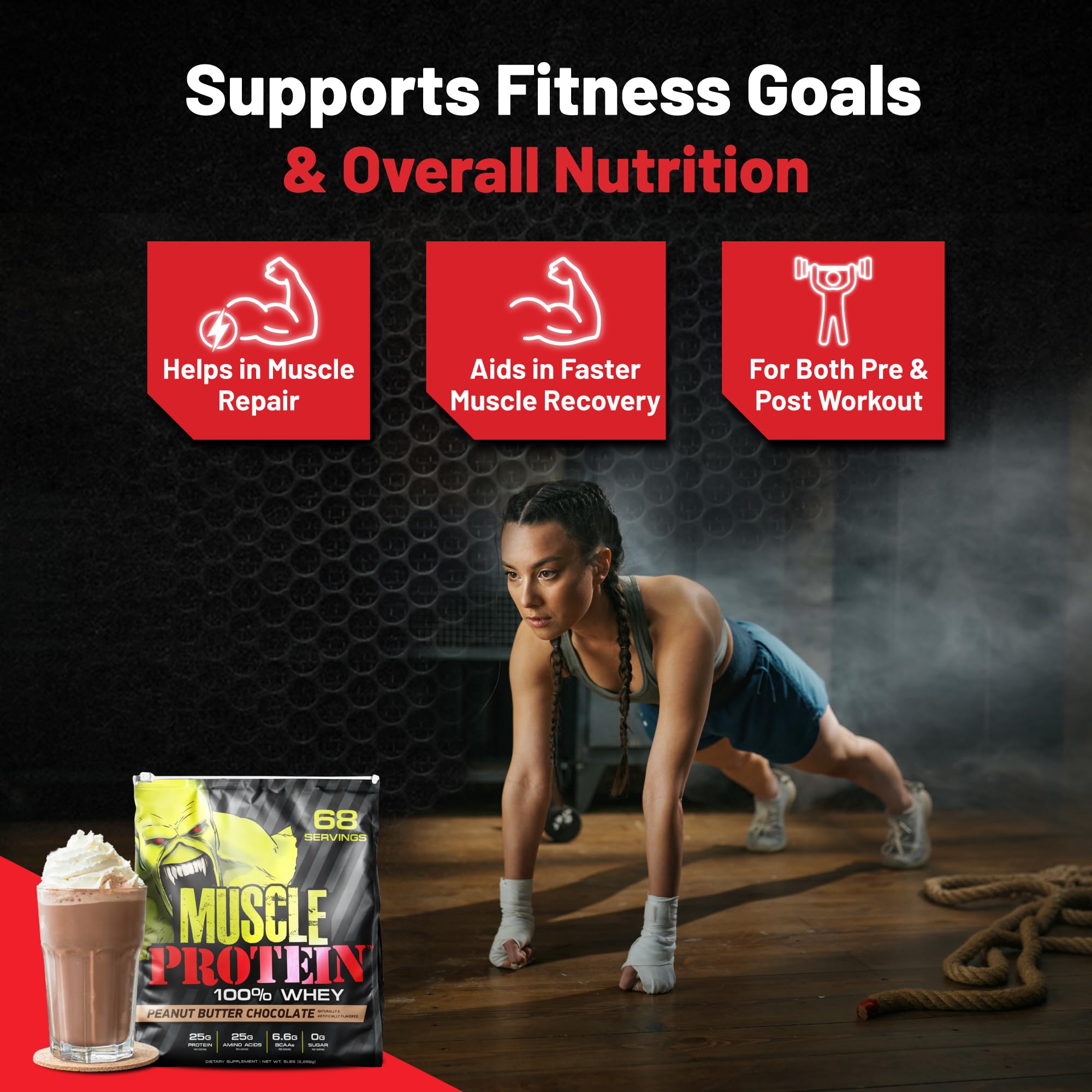 COLOSSAL LABS Muscle Protein Whey Powder [5 lbs/Pack of 1]– Cold Filtered, 25g Pure Protein, 6.6g BCAAs (Packaging May Vary) (5 Pound (Pack of 1), Peanut Butter Chocolate)