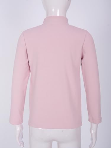 Xnihocha Kids Boys Girls Turtleneck Long Sleeve T-Shirt Printed Thermal Underwear Tops Tee Undershirt Pink 9-10 Years