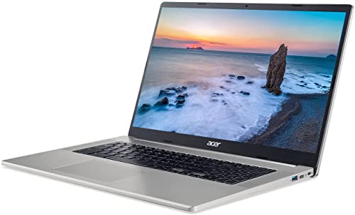 Acer 2022 Chromebook, 17" IPS Full HD(1920x1080) Screen, Intel Celeron Processor Up to 2.80 GHz, 4GB DDR4 Ram, 64GB SSD, Super-Fast 6th Gen WiFi, Chrome OS, Natural Silver(Renewed)