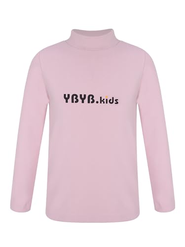Xnihocha Kids Boys Girls Turtleneck Long Sleeve T-Shirt Printed Thermal Underwear Tops Tee Undershirt Pink 9-10 Years