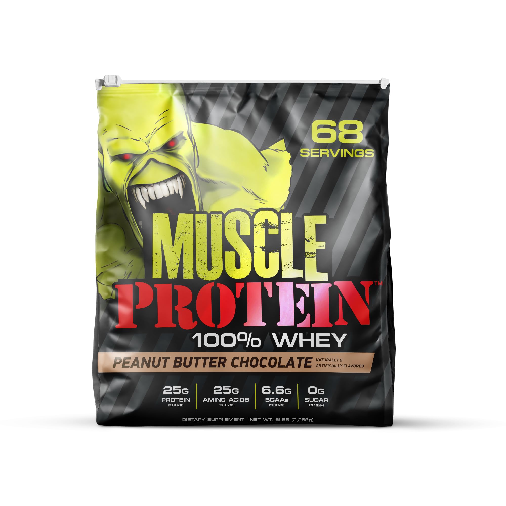 COLOSSAL LABS Muscle Protein Whey Powder [5 lbs/Pack of 1]– Cold Filtered, 25g Pure Protein, 6.6g BCAAs (Packaging May Vary) (5 Pound (Pack of 1), Peanut Butter Chocolate)