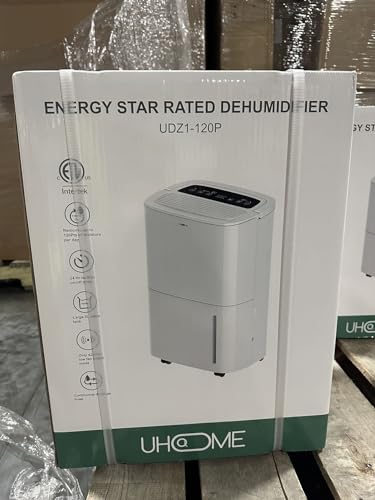 Uhome 120 Pints Dehumidifier with Drain Hose - 6000 Sq. Ft Quiet Dehumidifier for Home, Basements, Storages and Large Rooms with 5L Water Tank