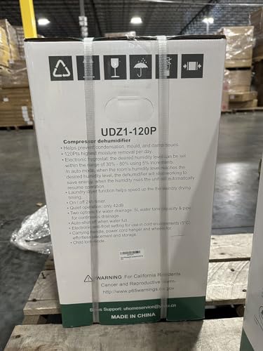 Uhome 120 Pints Dehumidifier with Drain Hose - 6000 Sq. Ft Quiet Dehumidifier for Home, Basements, Storages and Large Rooms with 5L Water Tank